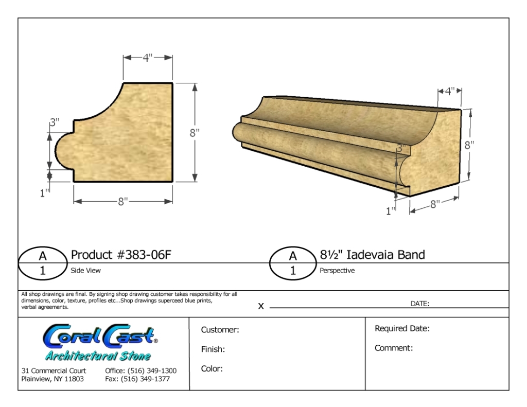 Product Profiles | Coral Cast Architectural Stone | (516) 349-1300