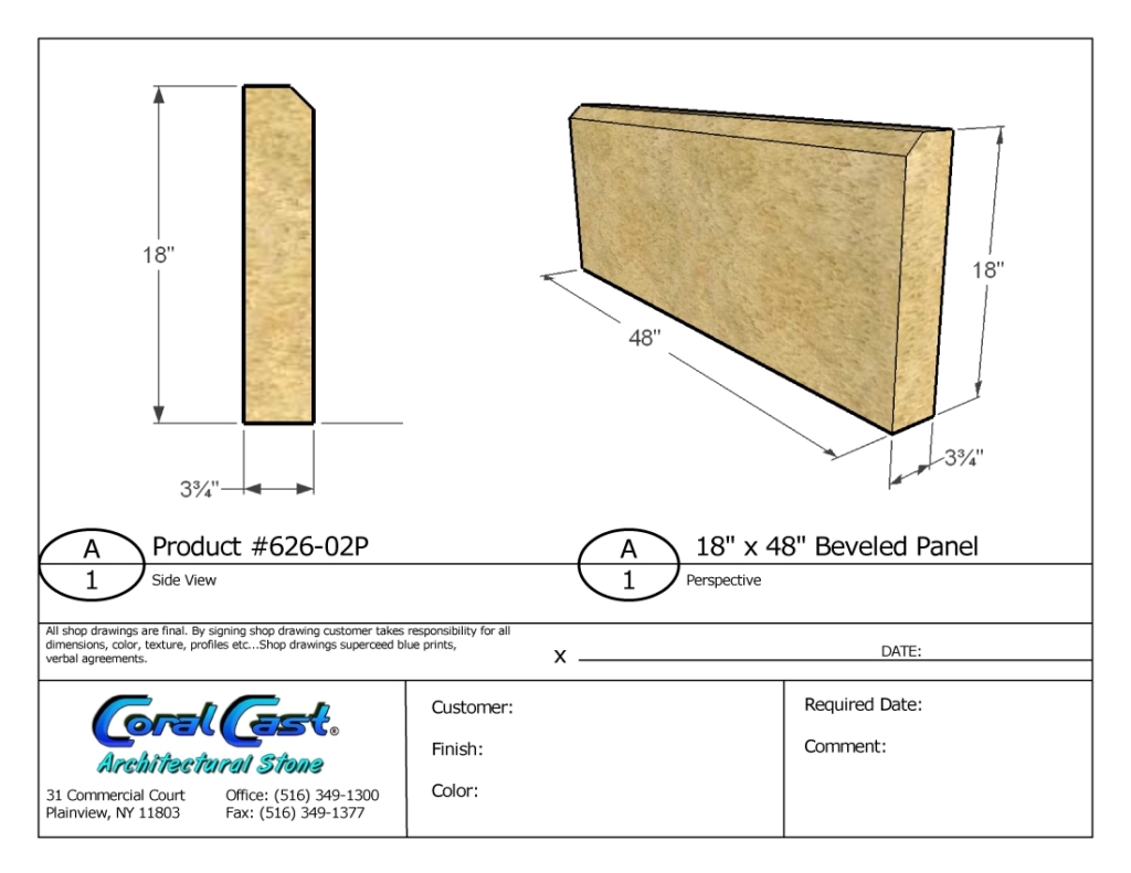 Product Profiles | Coral Cast Architectural Stone | (516) 349-1300