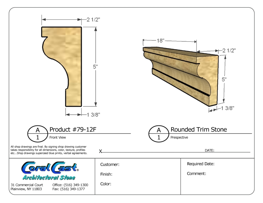 Product Profiles | Coral Cast Architectural Stone | (516) 349-1300
